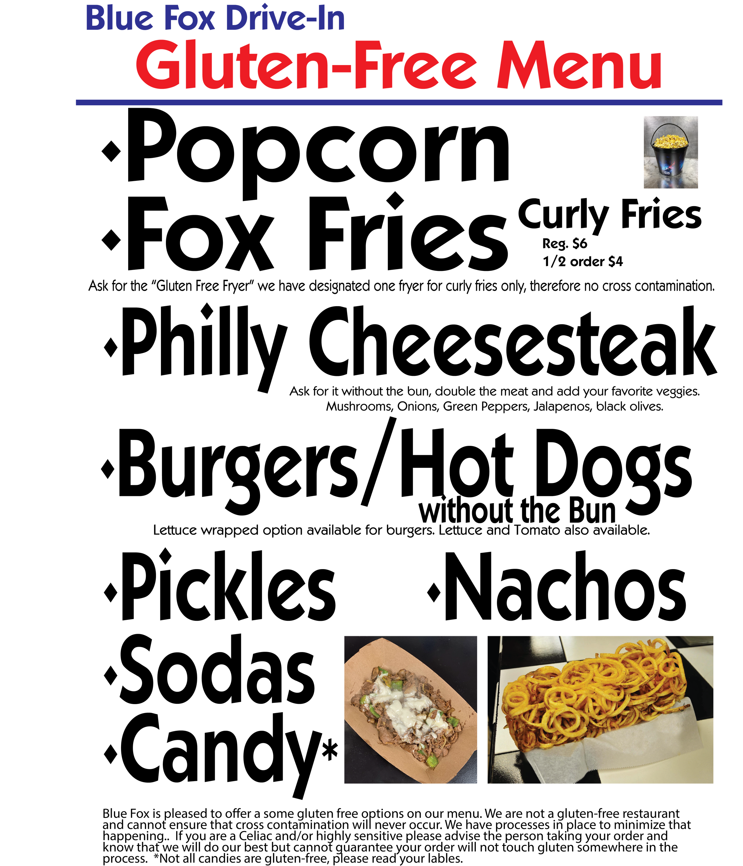 Gluten Free Menu